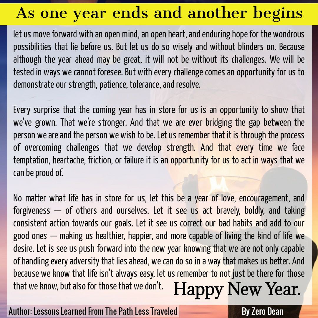 As one year ends and another begins... - Zero Dean